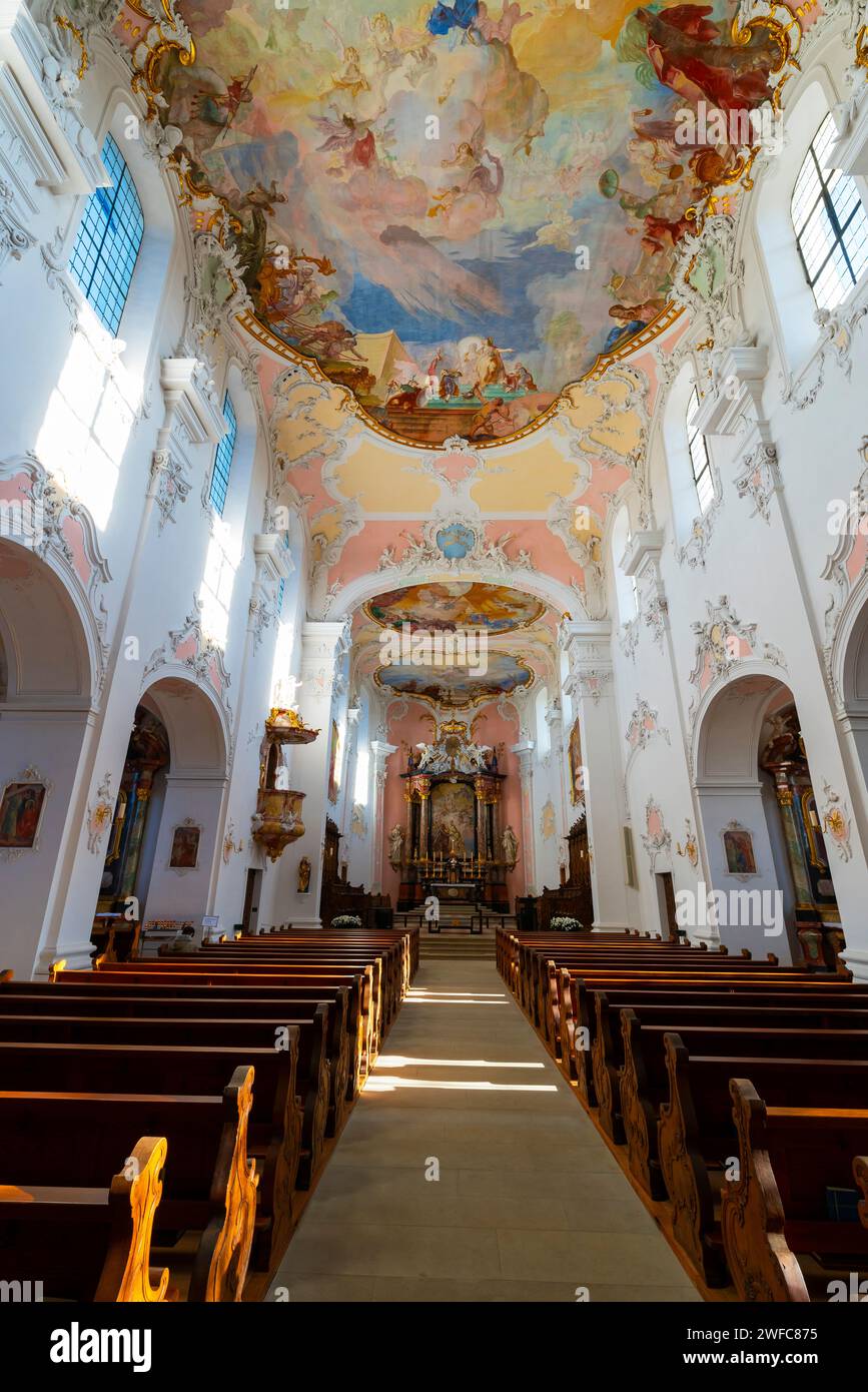 Interior of Arlesheim’s cathedral. Prominent work in Baroque style. The ...
