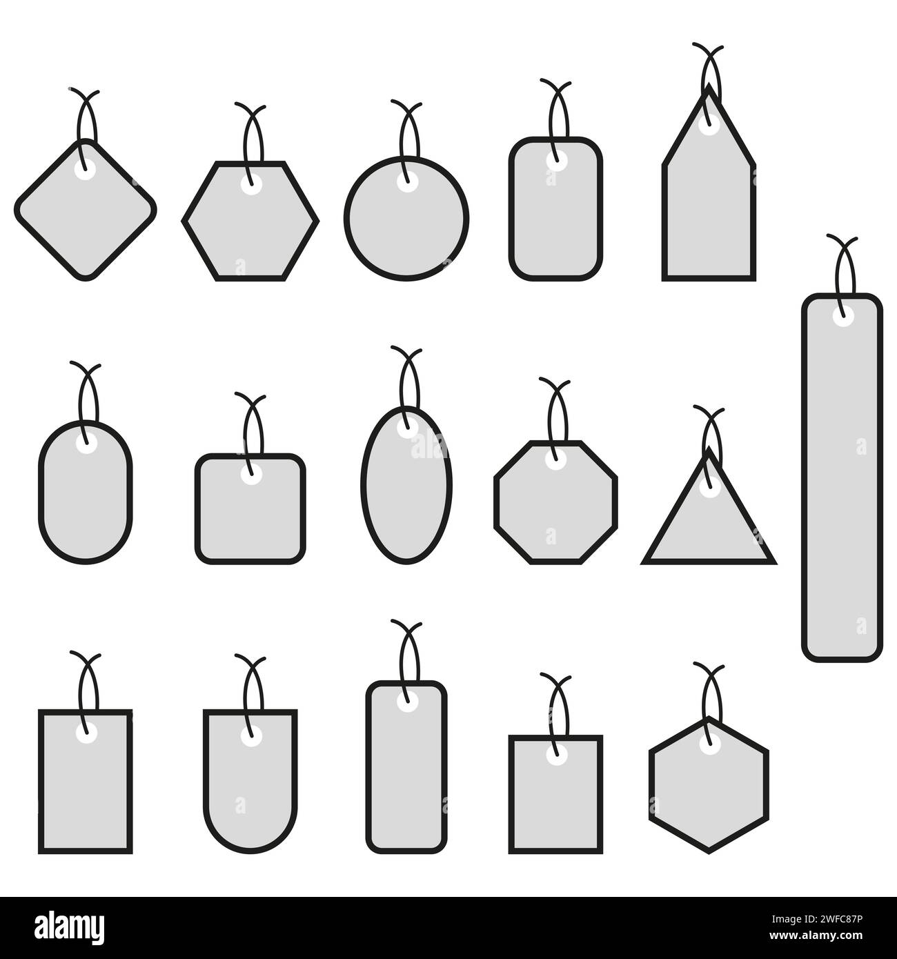 Gray price tags icons. Sale label. Discount badge shape. Vector ...