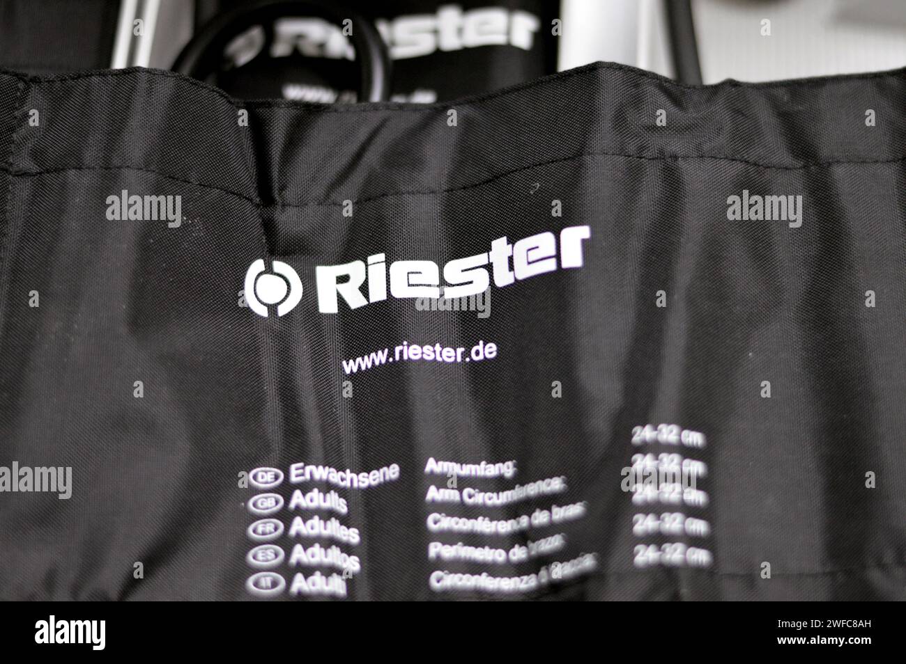 Cairo, Egypt, January 20 2024: Riester blood pressure monitor gauge ...