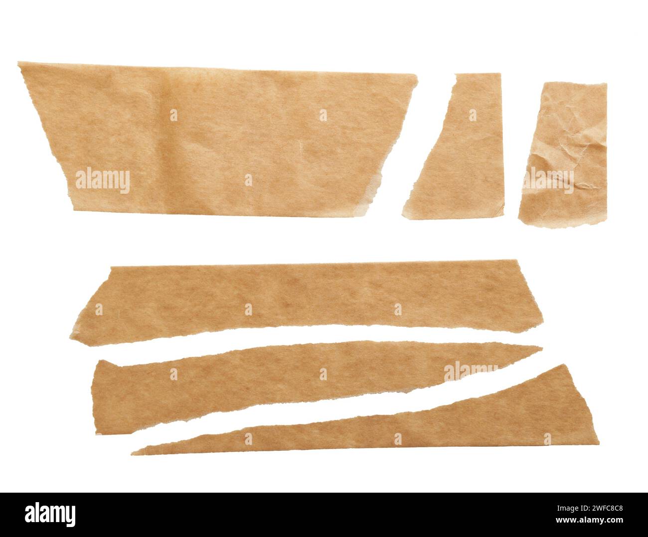 Adhesive paper tape set cut out on white background Stock Photo - Alamy