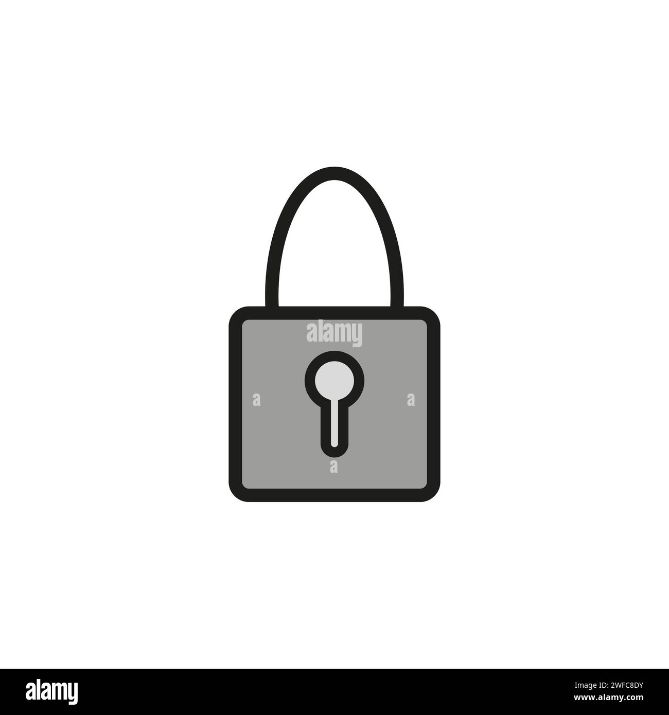 Modern door lock icon. Padlock, lock. Vector illustration. Stock image ...