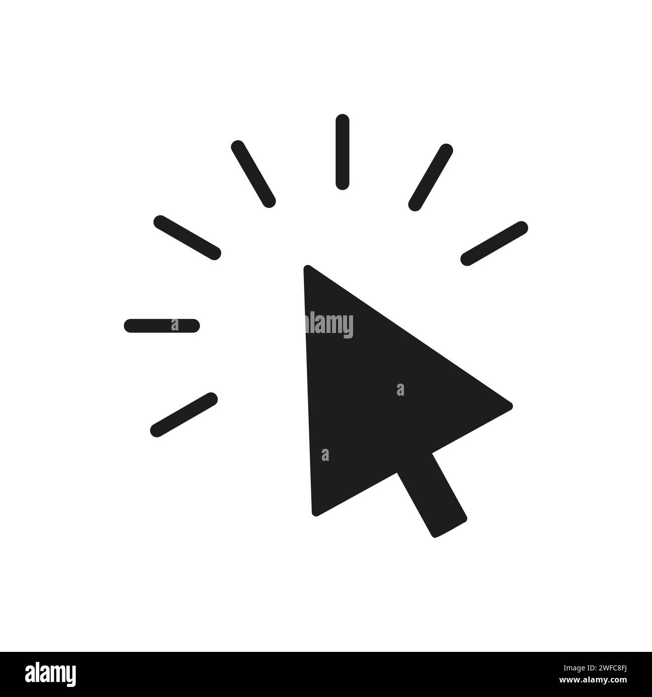 Clicking cursor icon. Arrow sign. Computer button. Technology background. Line symbol. Vector ...