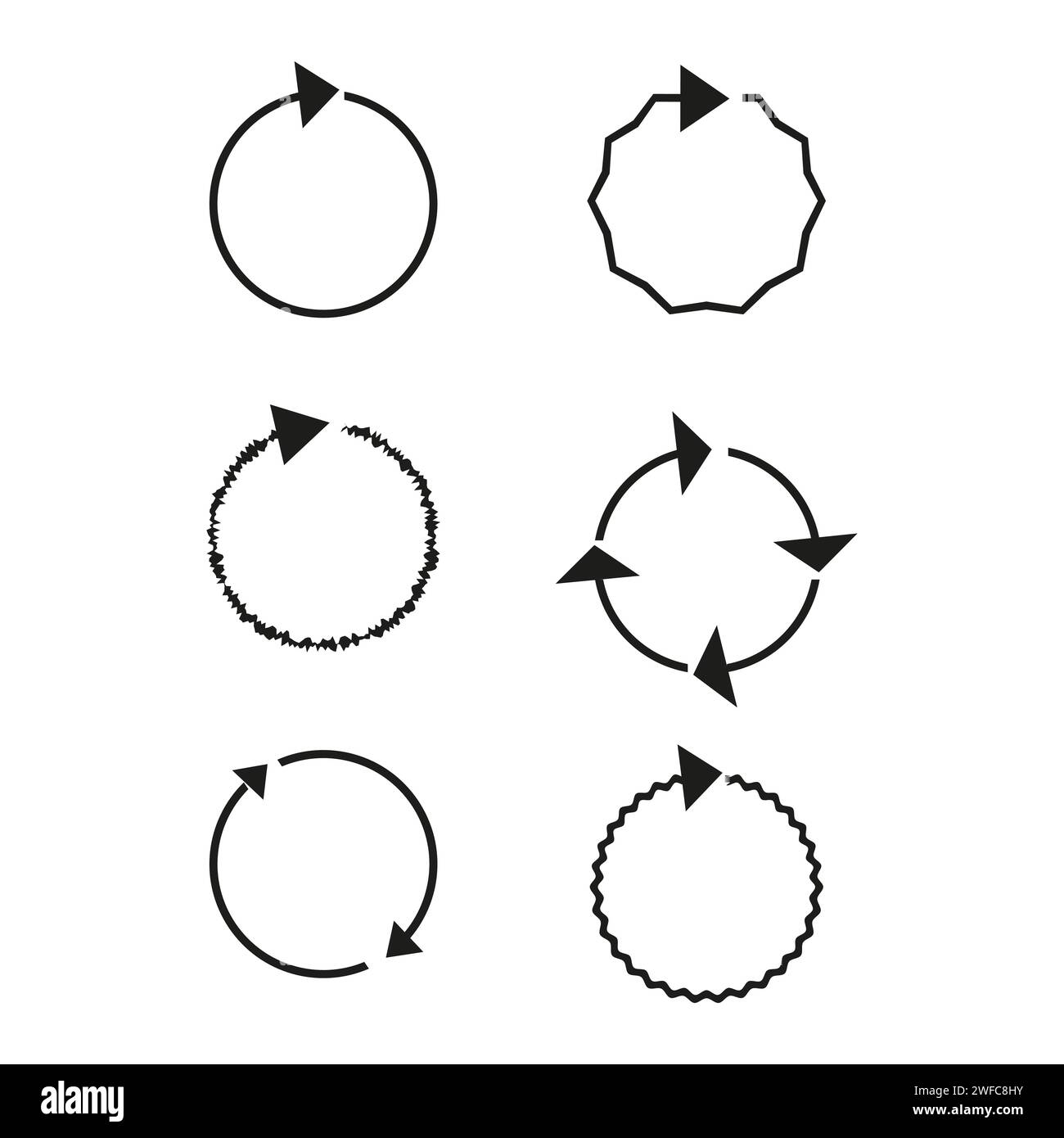 Arrows circles. Circle diagram infographic set. Reload symbol. Vector illustration. stock image ...