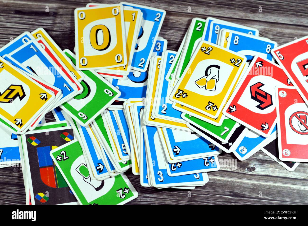 Cairo, Egypt, January 23 2024: UNO card game, a proprietary American ...