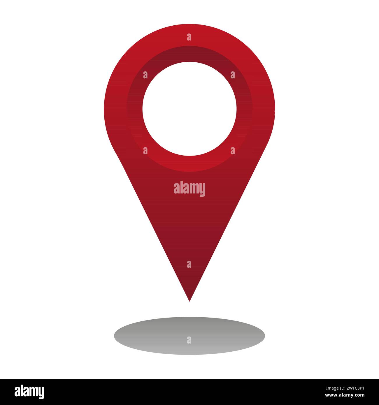 Flat icon with red pin. Mark location. Vector illustration. Stock ...
