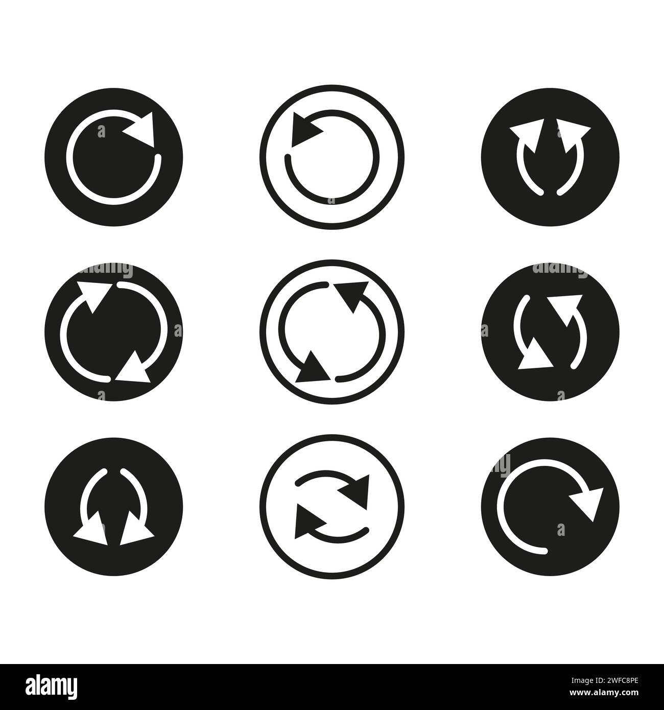 Circles arrows inside recycling. Graphic element. Reload symbol. Vector ...