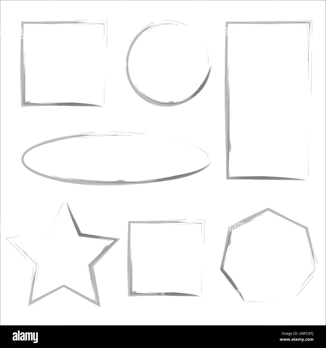 Brush line figures. Circle geometric shape. Geometric element. Isometry ...