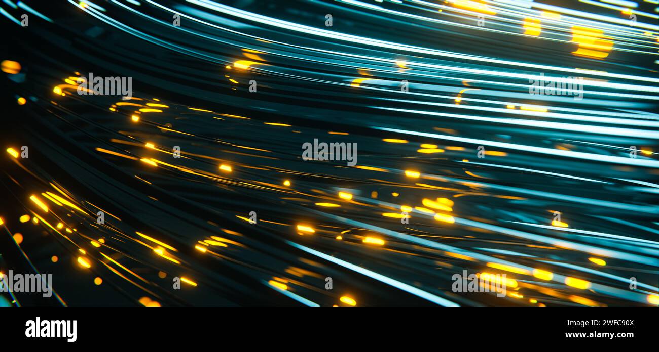 Abstract technology background with moving bokeh lights Stock Photo - Alamy