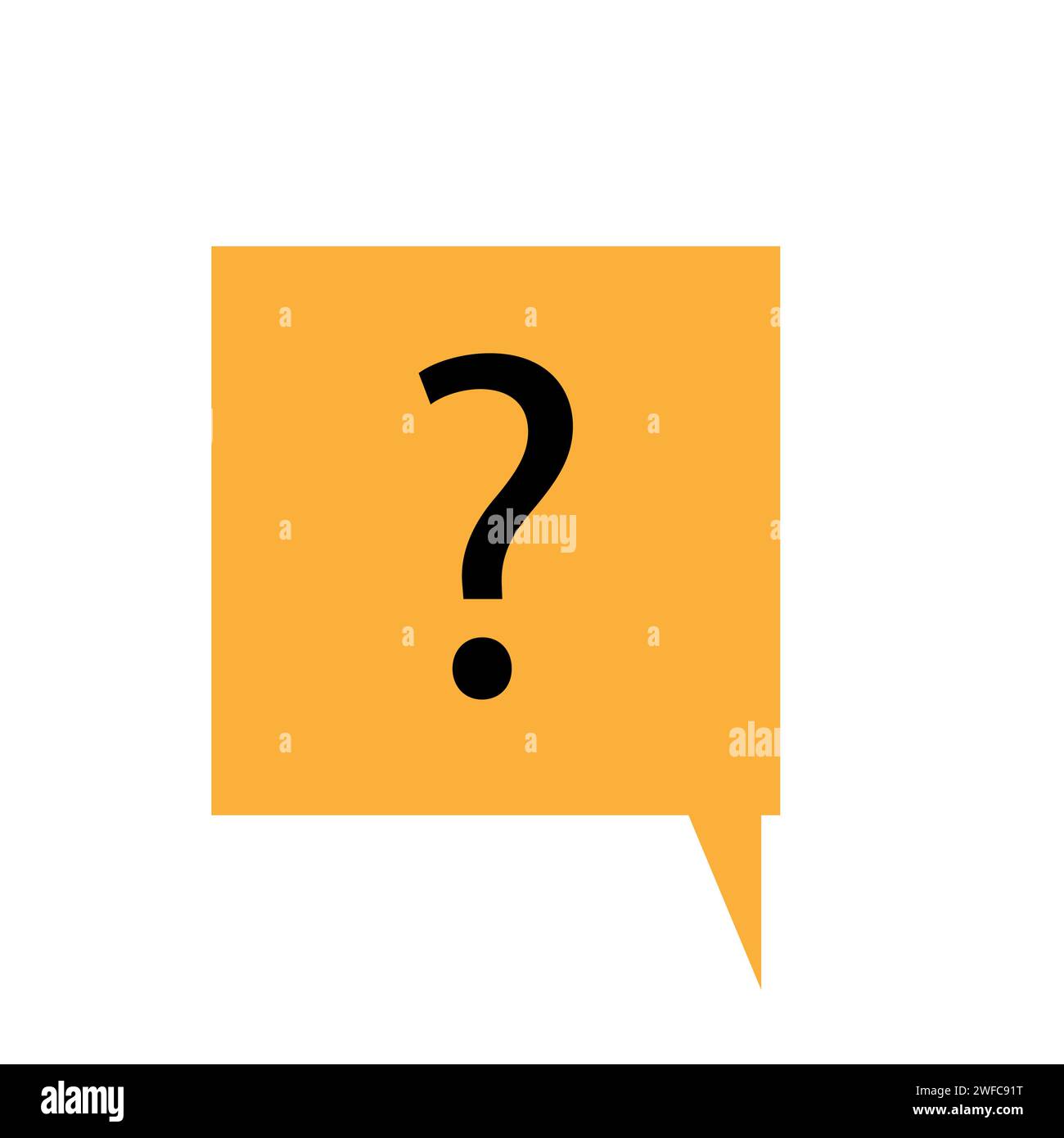 Chat box icon. Orange sign. Question mark. Communication message ...