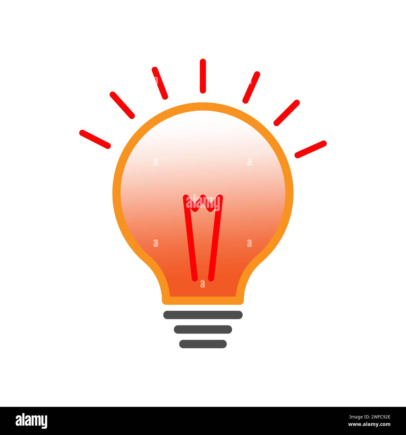 red light bulb. Education concept. Vector illustration. Stock image. EPS 10 Stock Vector Image ...