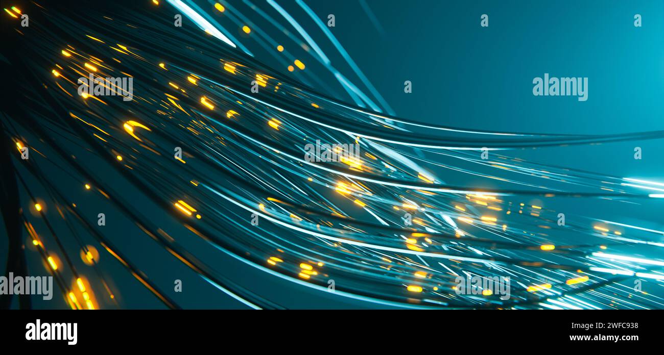 Abstract technology background with moving bokeh lights Stock Photo - Alamy