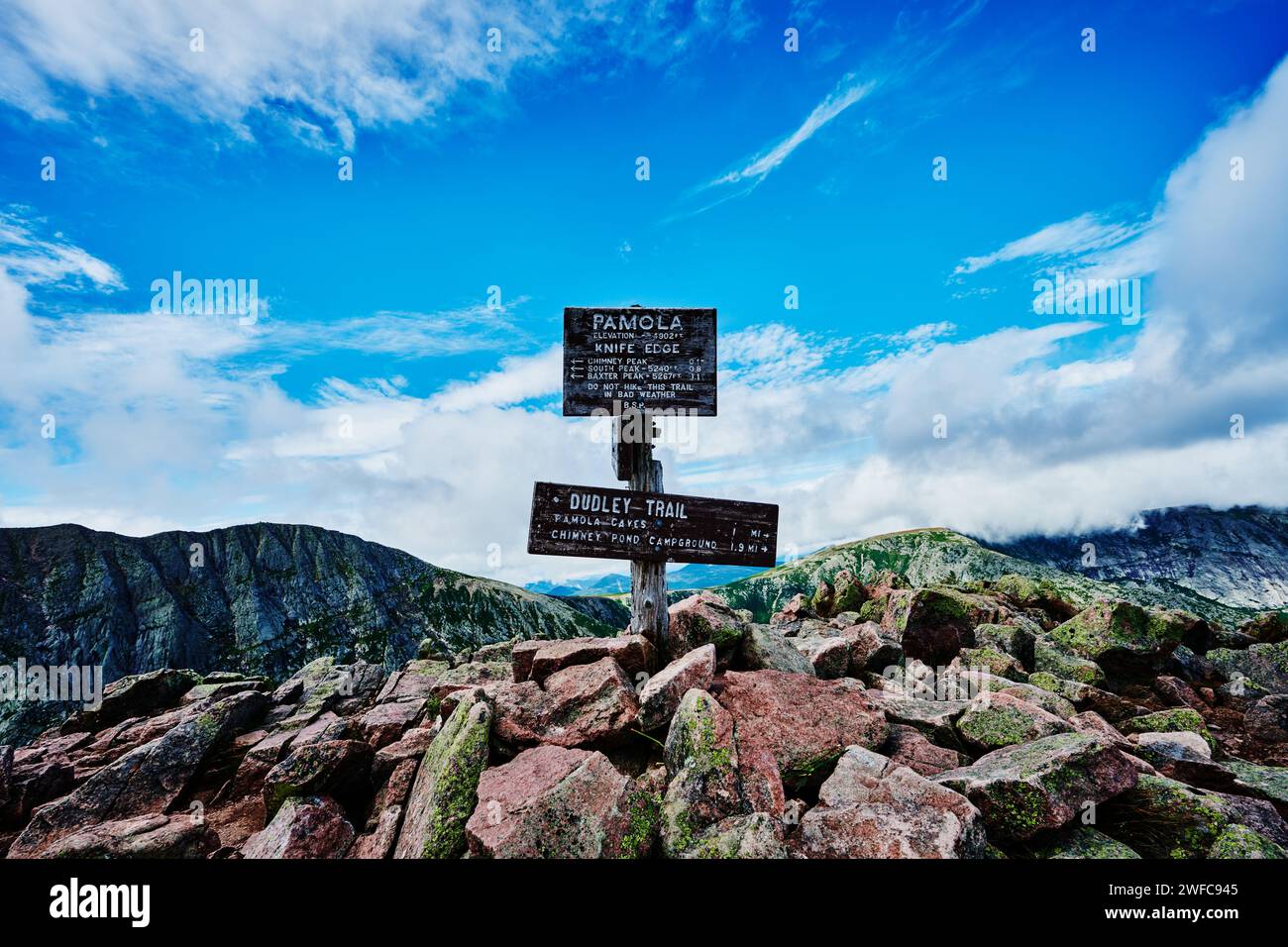 View from Mount Katahdin, appalachian trail, Baxter state park, Maine ...