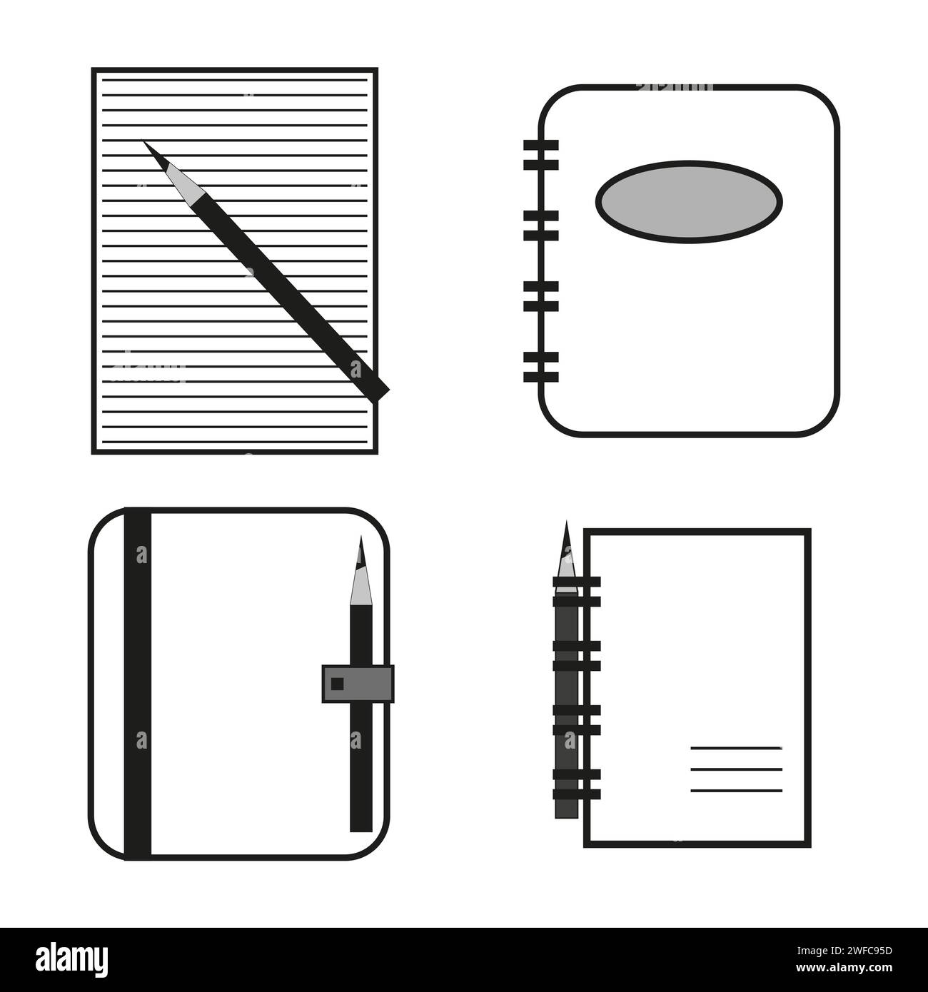 Notepad icons. Organizer diary. Vector illustration. stock image. EPS ...