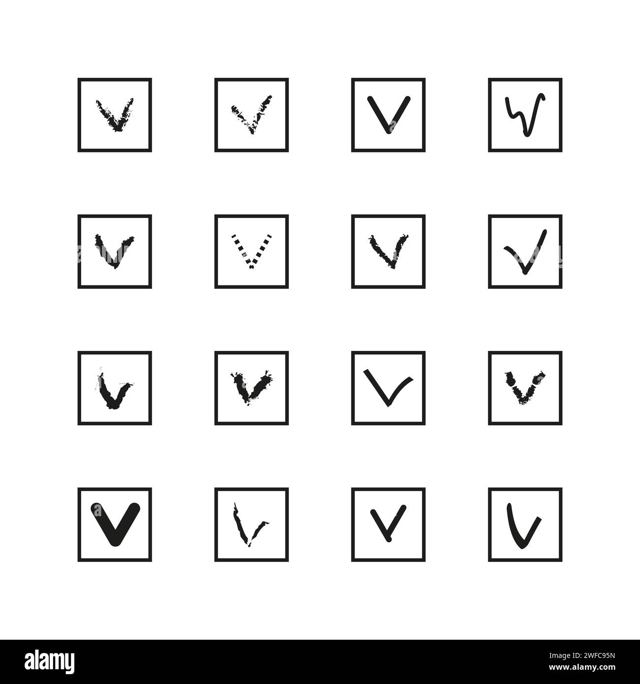 Ticks in the boxes. Answer question sign. Vector illustration. stock ...