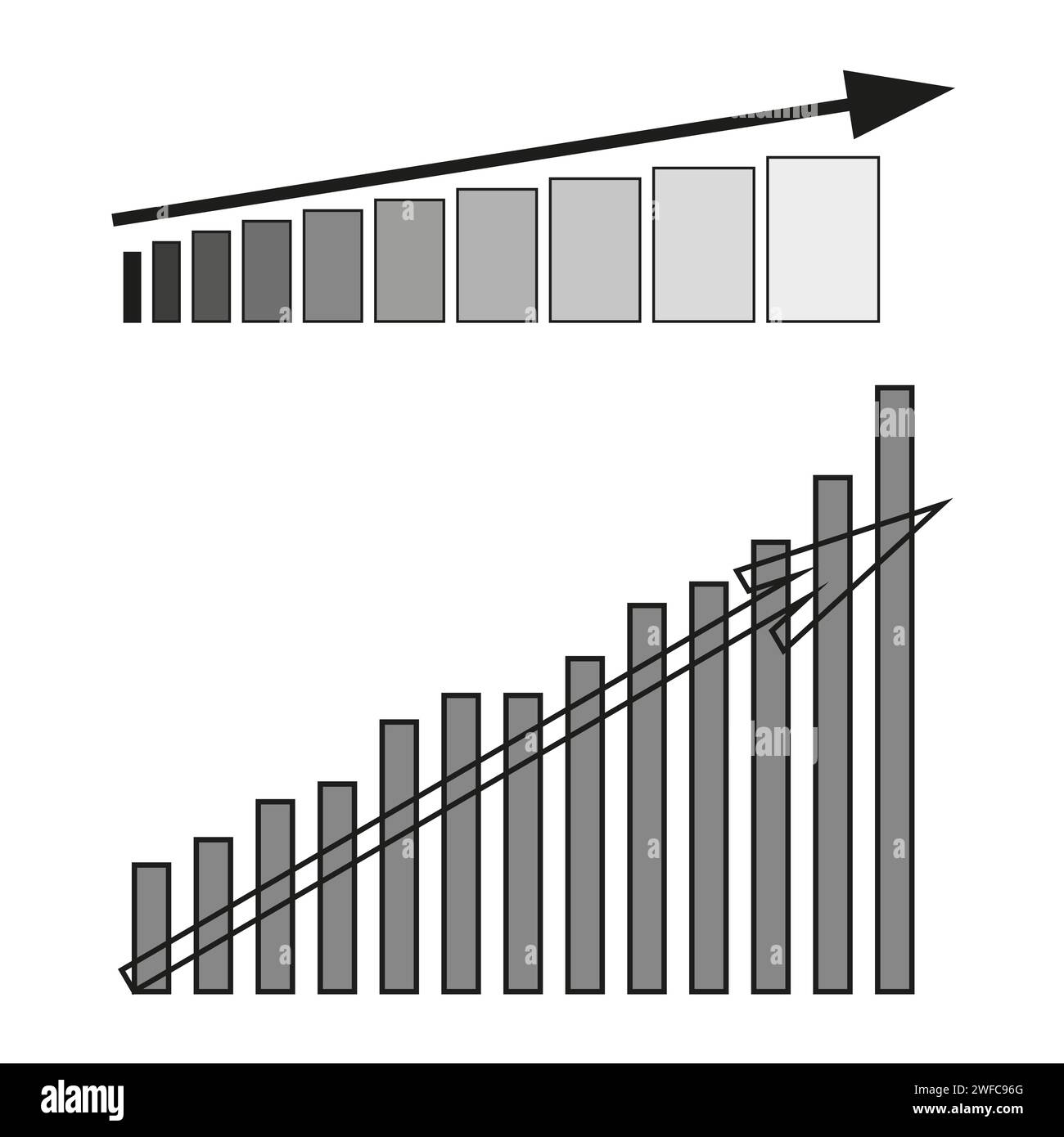 infographic with arrow chart icons. Financial management concept ...