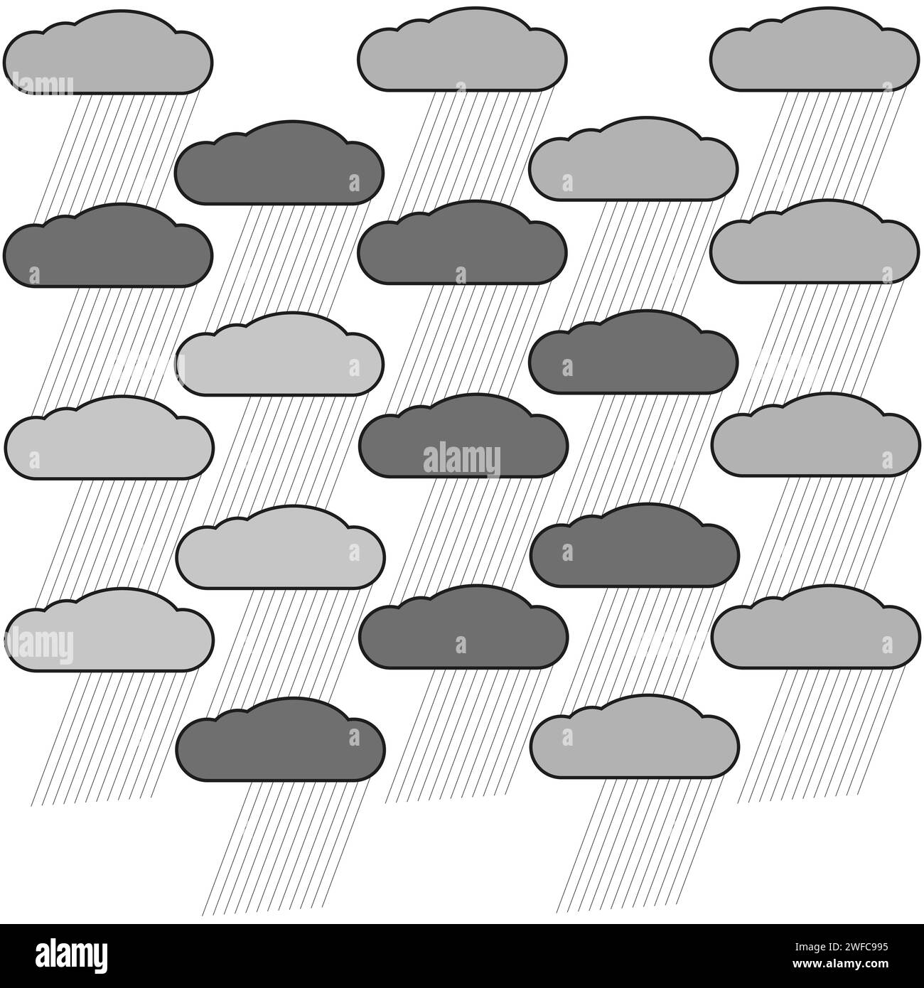 Clouds rain pattern. Brush texture. Vector illustration. stock image ...