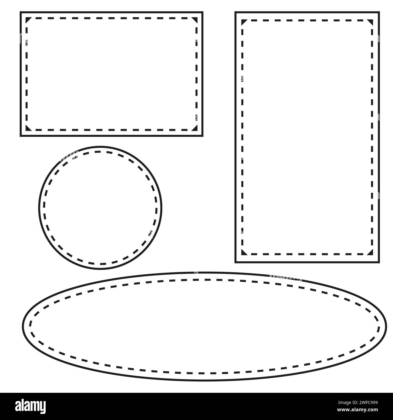 set frames. Simple frames in sketch style. Vector illustration. Stock ...