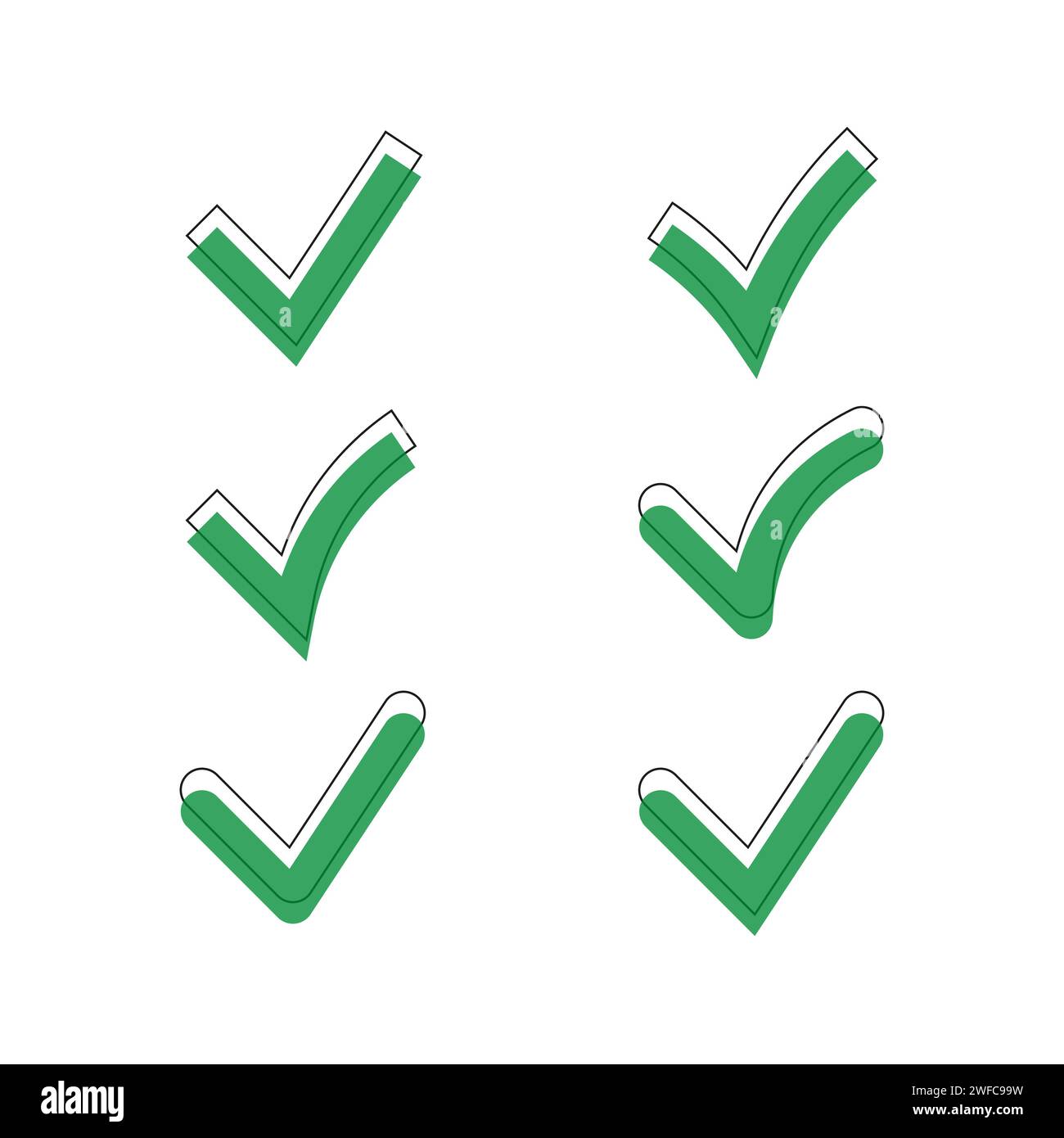 green ticks. Template design. Vector illustration. Stock image. EPS 10 ...
