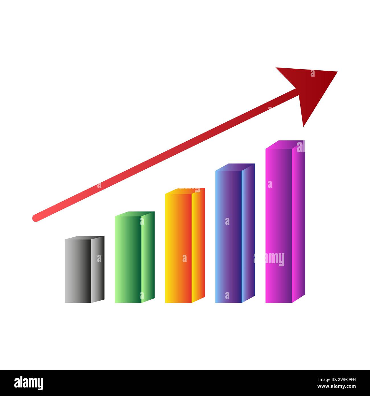 Color graph bars. Growth chart sign. Design element. Vector ...