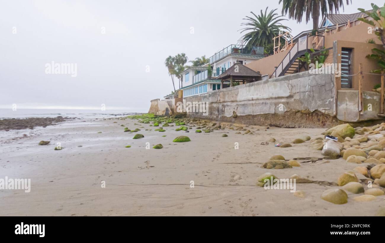 Gloomy Winter Beach Walk in Miramar, California Stock Photo - Alamy