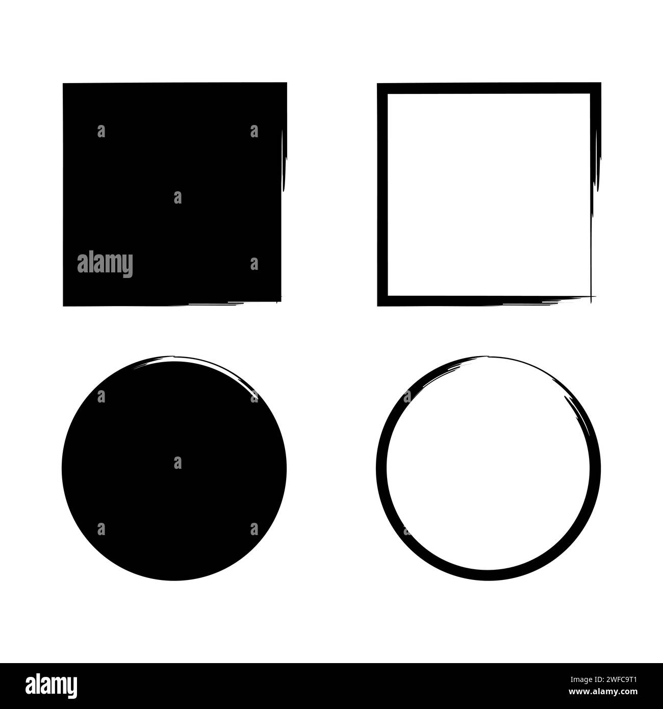 Grunge square frames. Brush frames of various shapes. Frames for ...