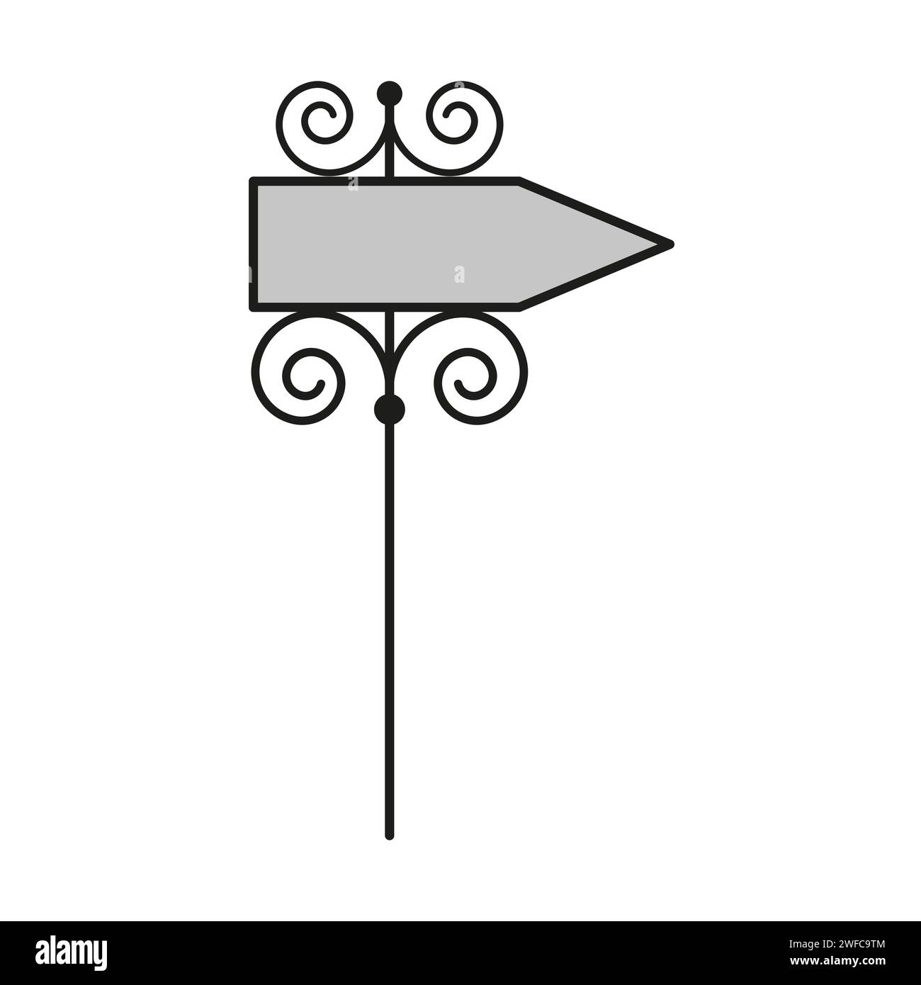 Retro icon with vintage pointer plate. Decorative border. Vintage retro ...