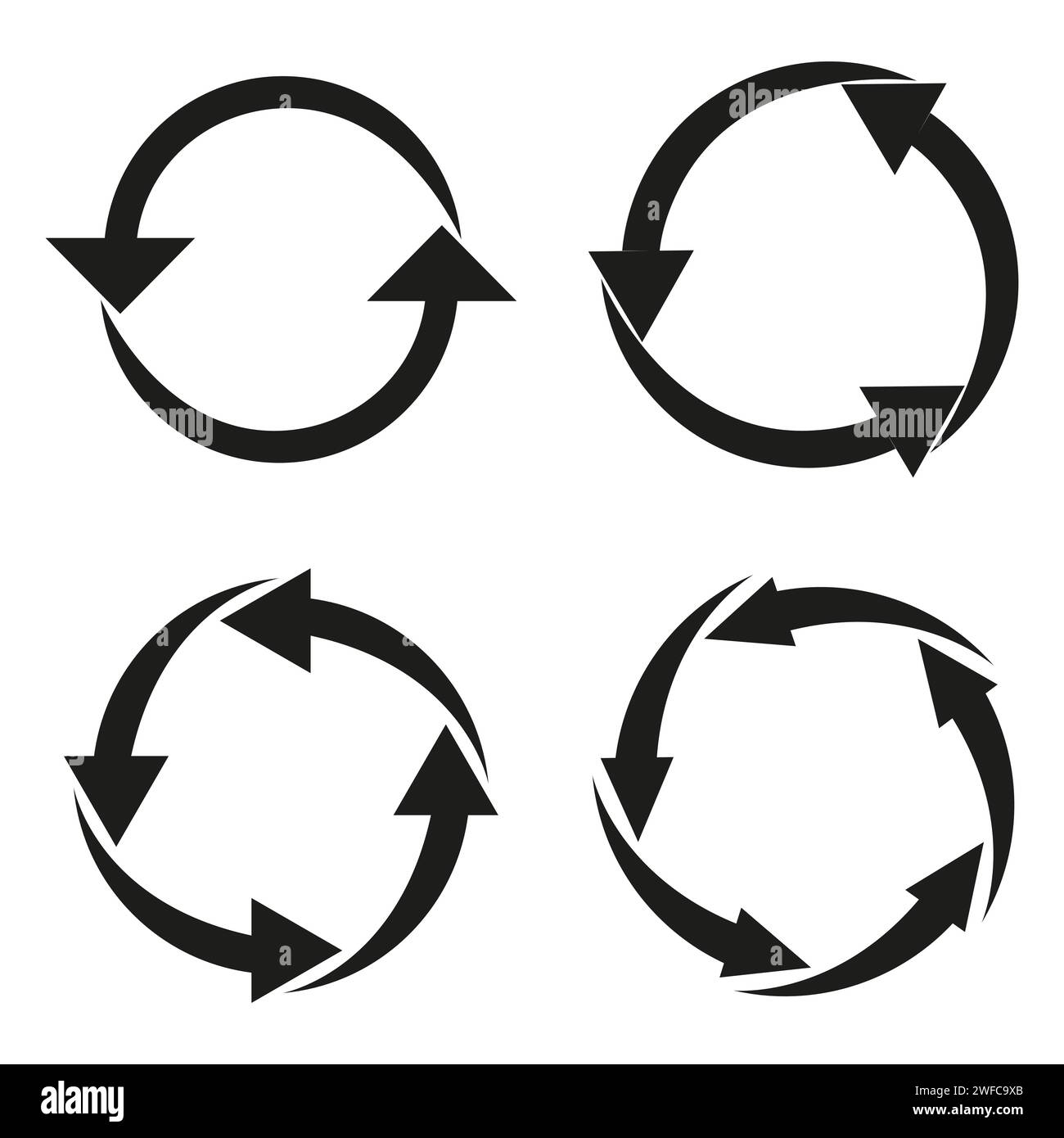 Circular arrows. Infographic for web design. Reload symbol. Vector illustration. Stock image ...