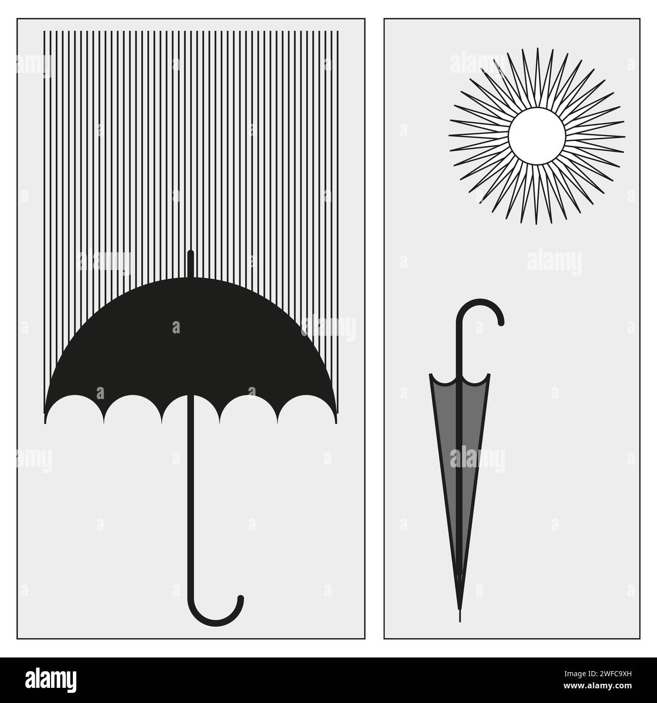 umbrella rain sun icons. Spring decoration. Vector illustration. stock image. EPS 10 Stock ...