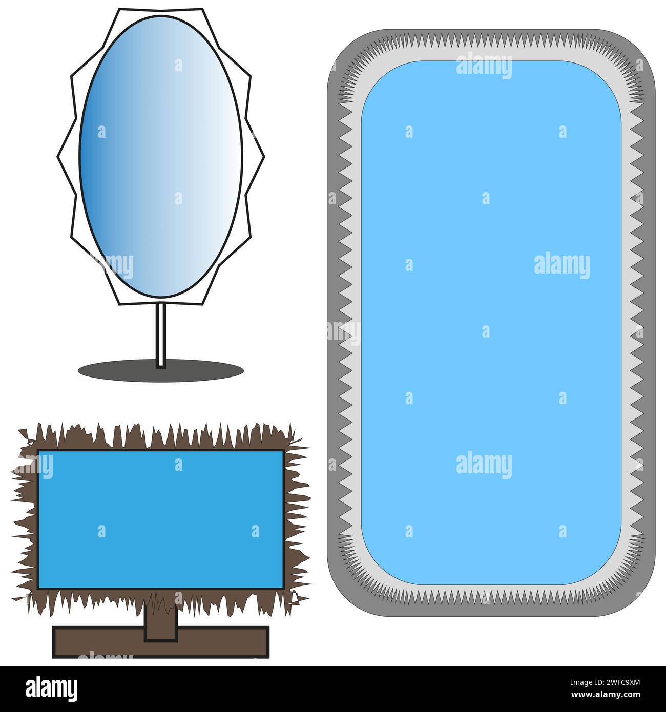 Mirrors in the frame. frame set. Vector illustration. Stock image. EPS 10 Stock Vector Image ...