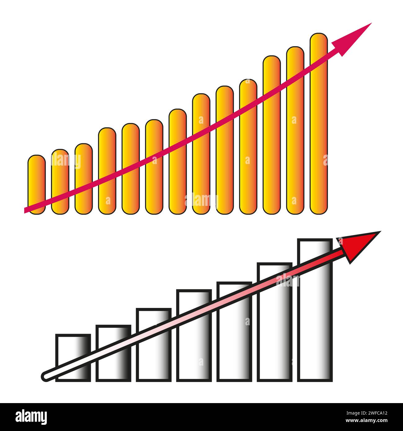 Arrow graph. Growth stock diagram financial graph. Vector illustration ...
