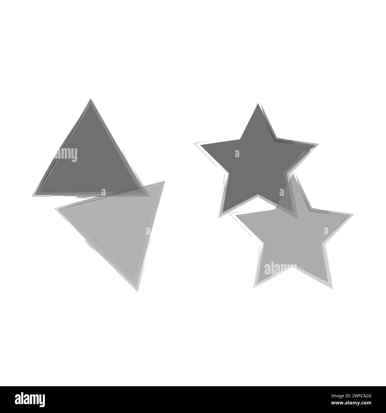 Line art shapes brush geometric. Brush texture. Hand drawn set. Vector ...