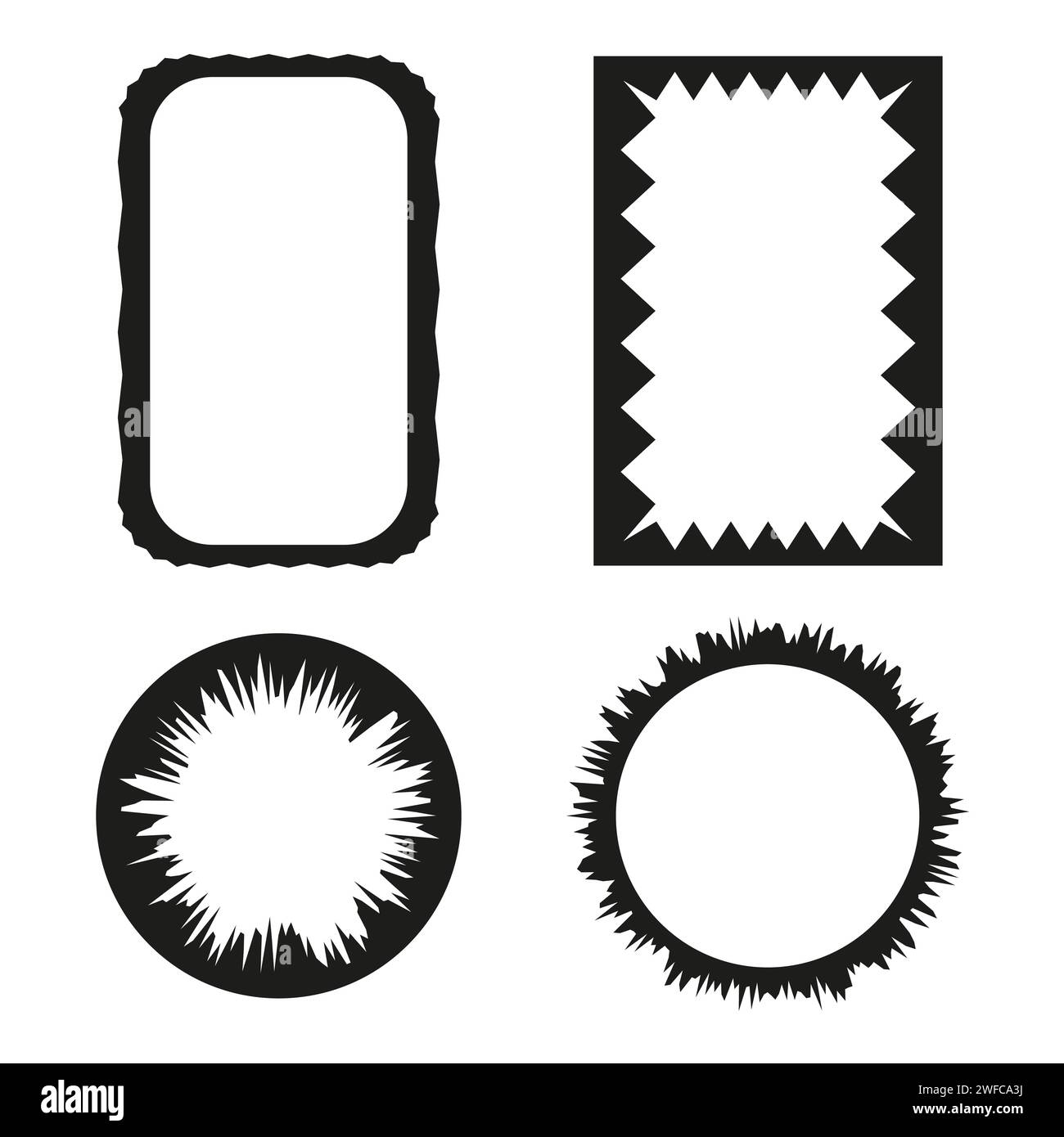 set frames. Simple frames in sketch style. Vector illustration. Stock ...