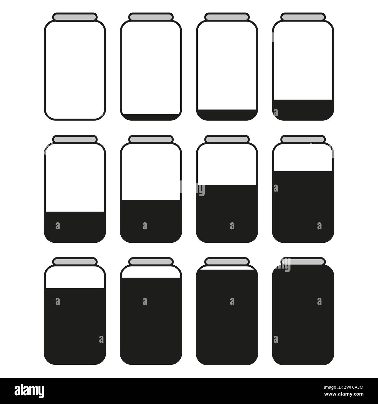 Jar icons full empty. Cooking background. Sweet food. Vector ...