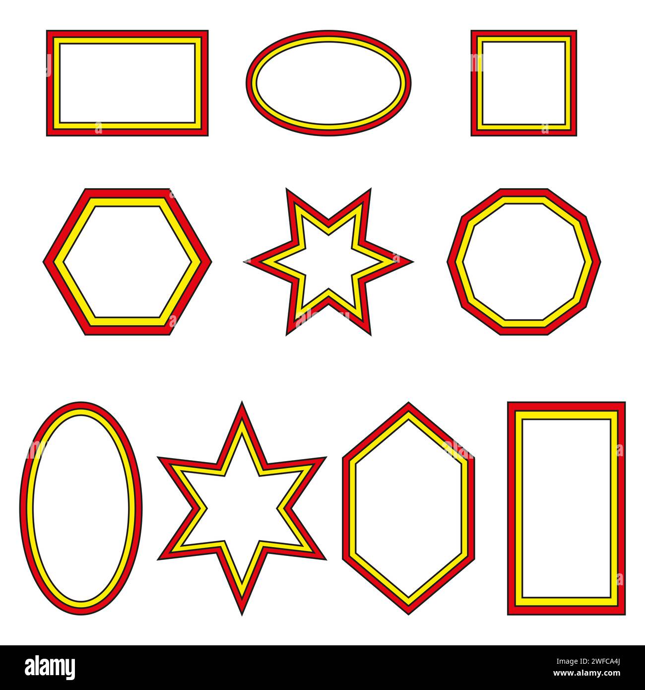 set frames. Simple frames in sketch style. Vector illustration. Stock ...