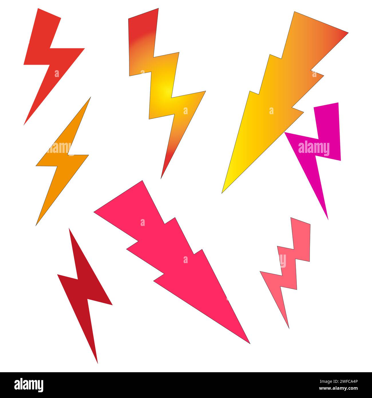 Electric power. Lightning icons. Vector illustration. Stock image. EPS ...