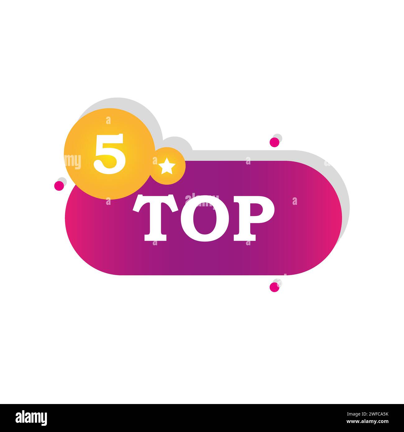 Top 5, great design for any purposes. White design. Business concept ...