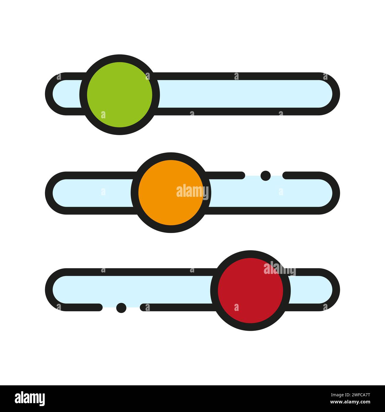 color mixer sliders. Music symbol. Gradient color. Vector illustration ...