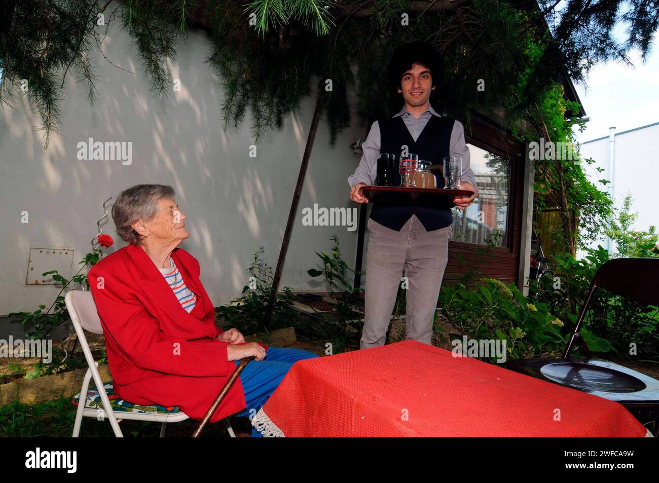 young generation and old generation being together as a family young ...