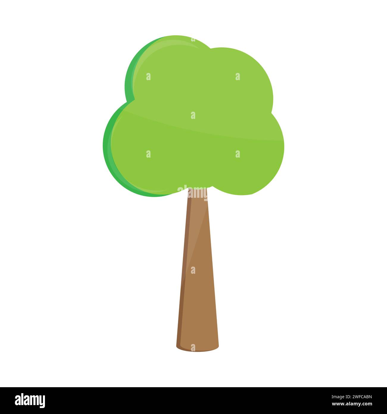 green cartoon tree. Ecology concept. Cartoon drawing. Vector ...