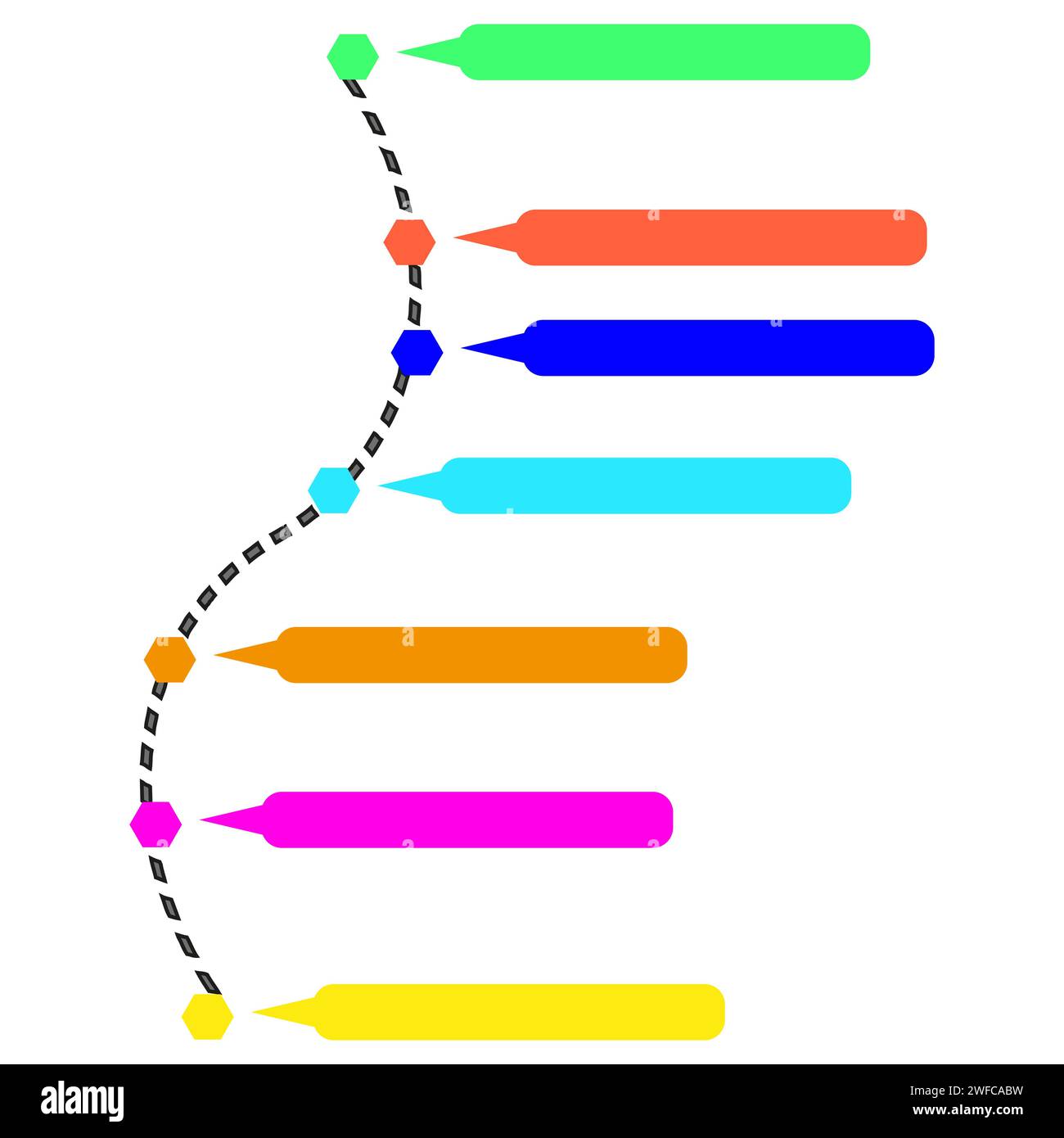 Hand drawn colored markers. Line art. Vector illustration. Stock ...