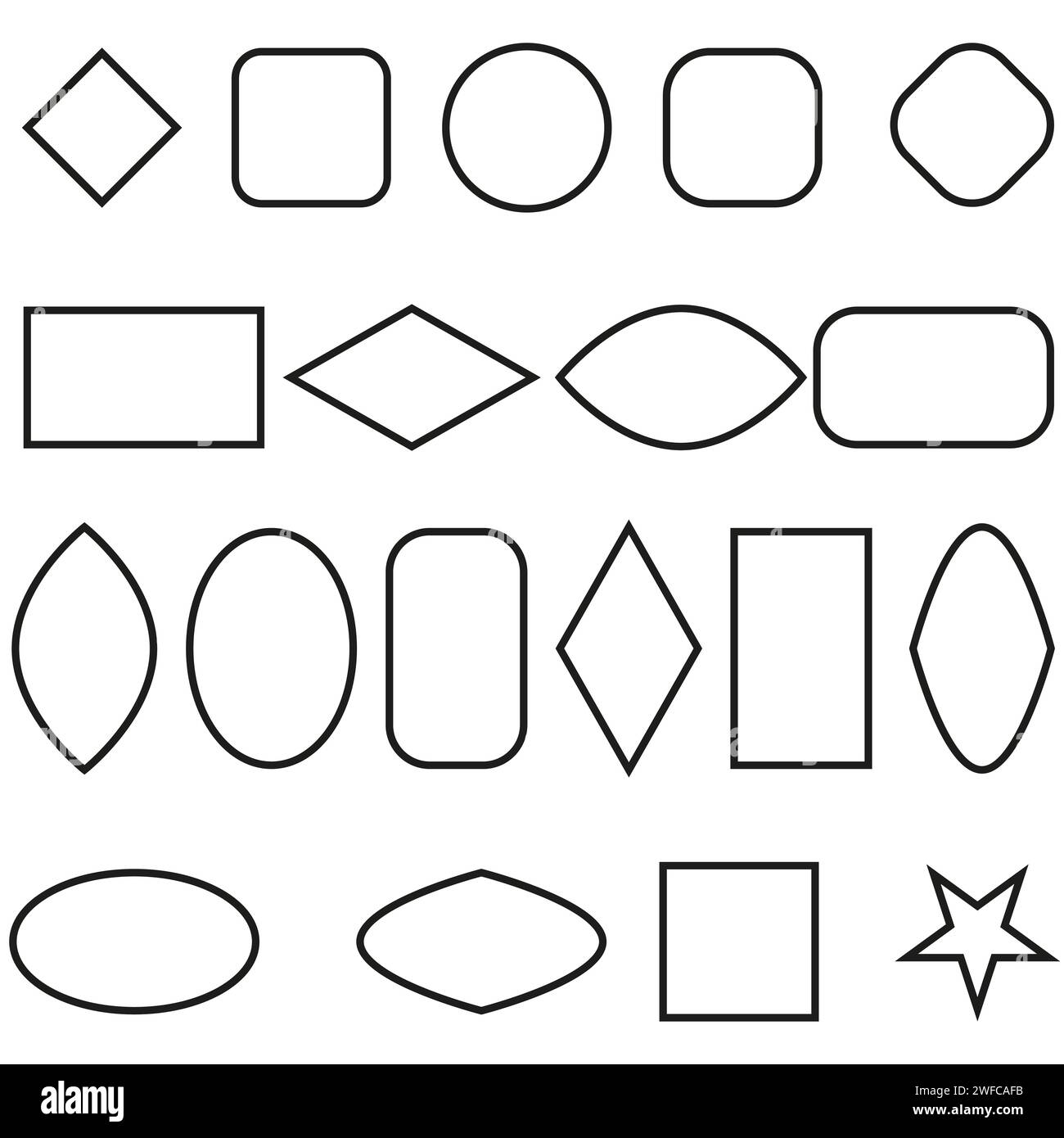 set frames. Simple frames in sketch style. Vector illustration. Stock ...