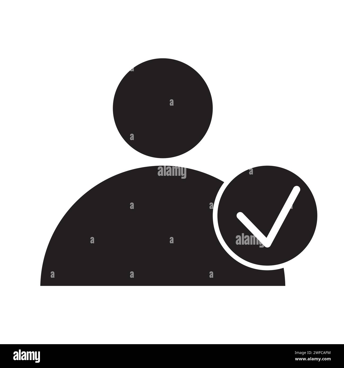 Man tick. Checkmark right vector icon. Checkmark icon. Verify sign ... Man tick. Checkmark right vector icon. Checkmark icon. Verify sign ...