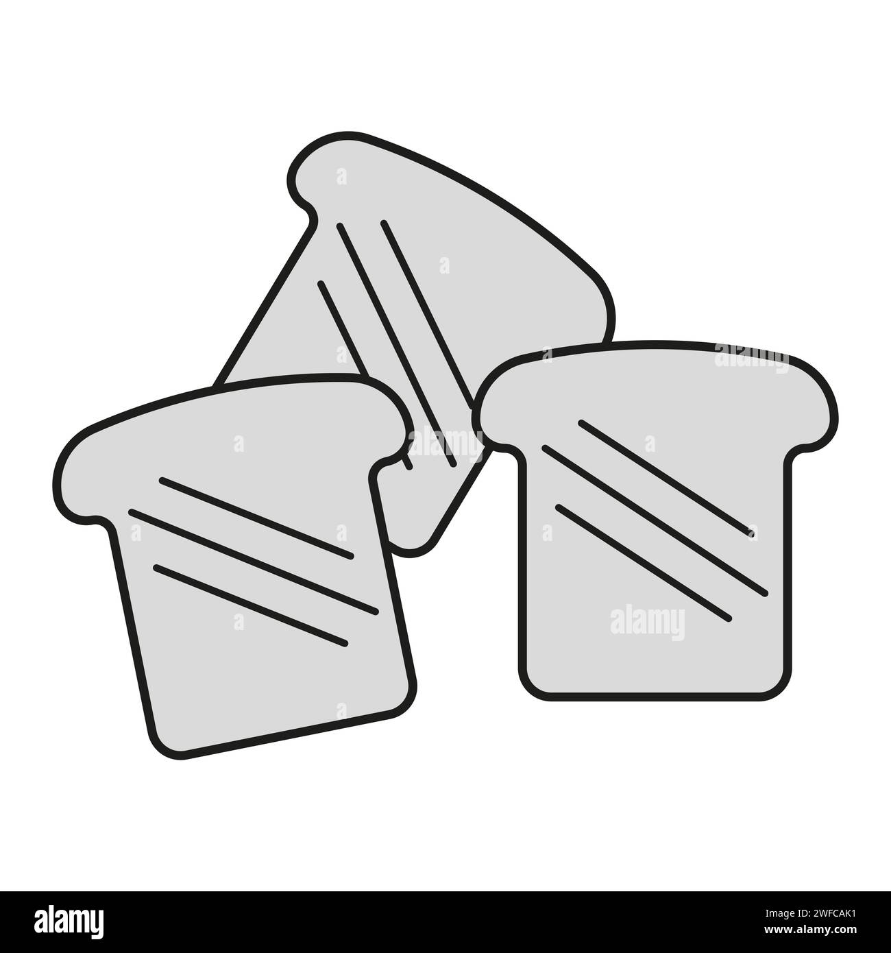 Black toasts icon on white background. Vector illustration. EPS 10 ...