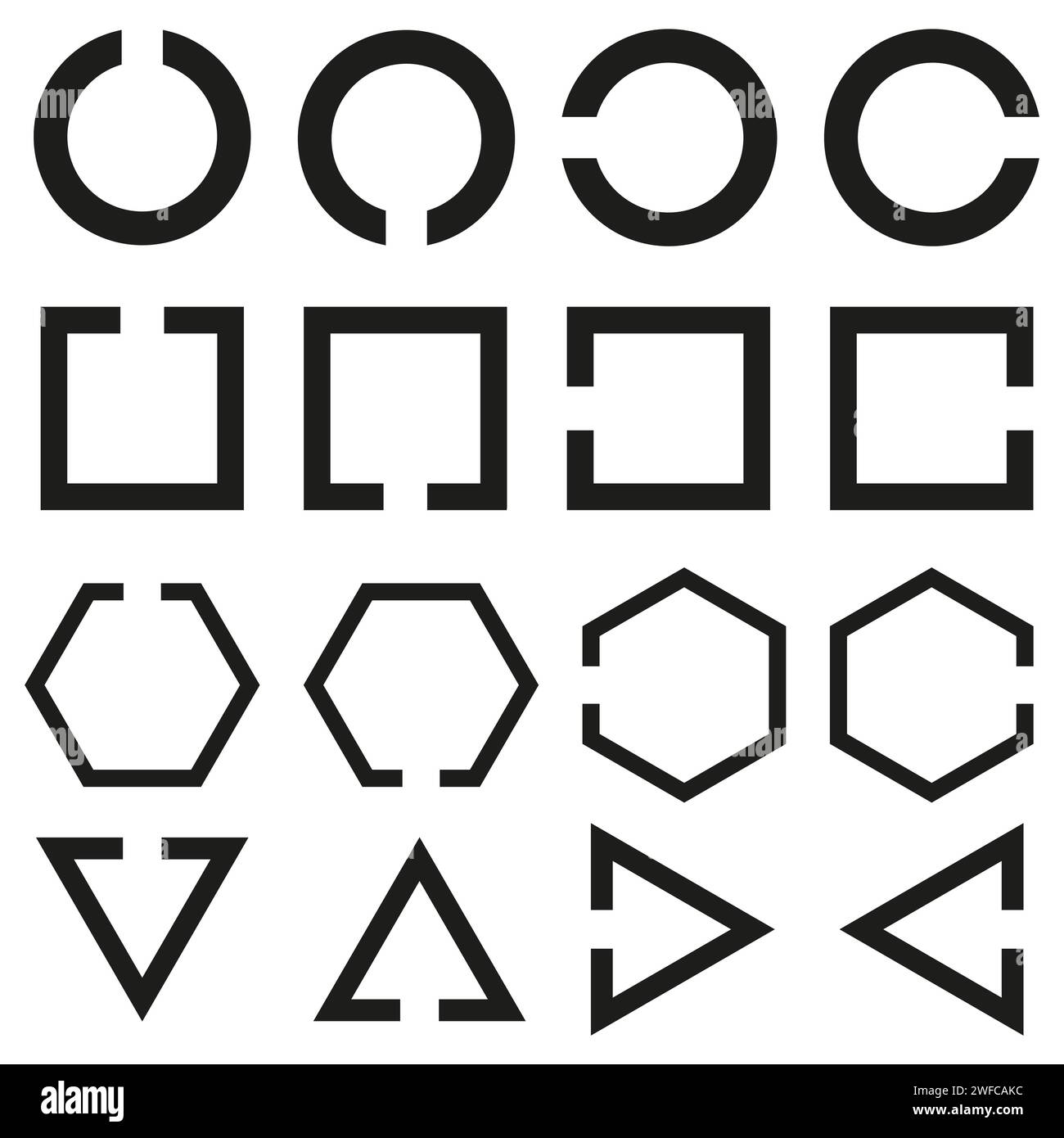 Different geometric shapes lines. Vector illustration. stock image. EPS ...