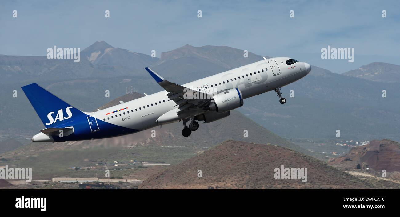 Tenerife, Spain January 27 st, 2024 Airbus A320-251N. SAS Airlines ...