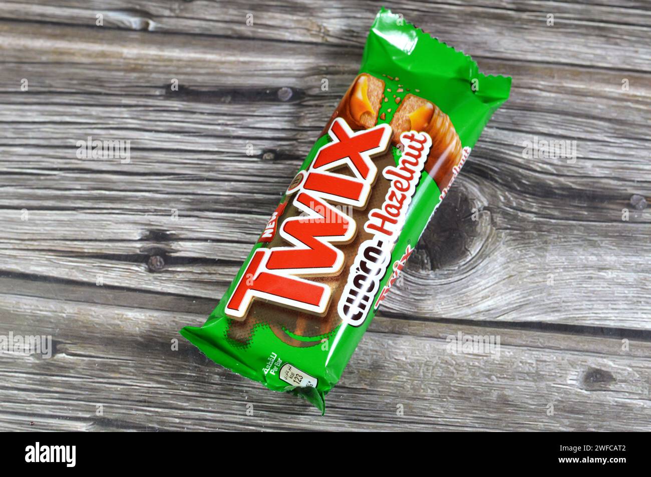 Cairo, Egypt, January 25 2024: Twix new Choco-hazelnut caramel ...