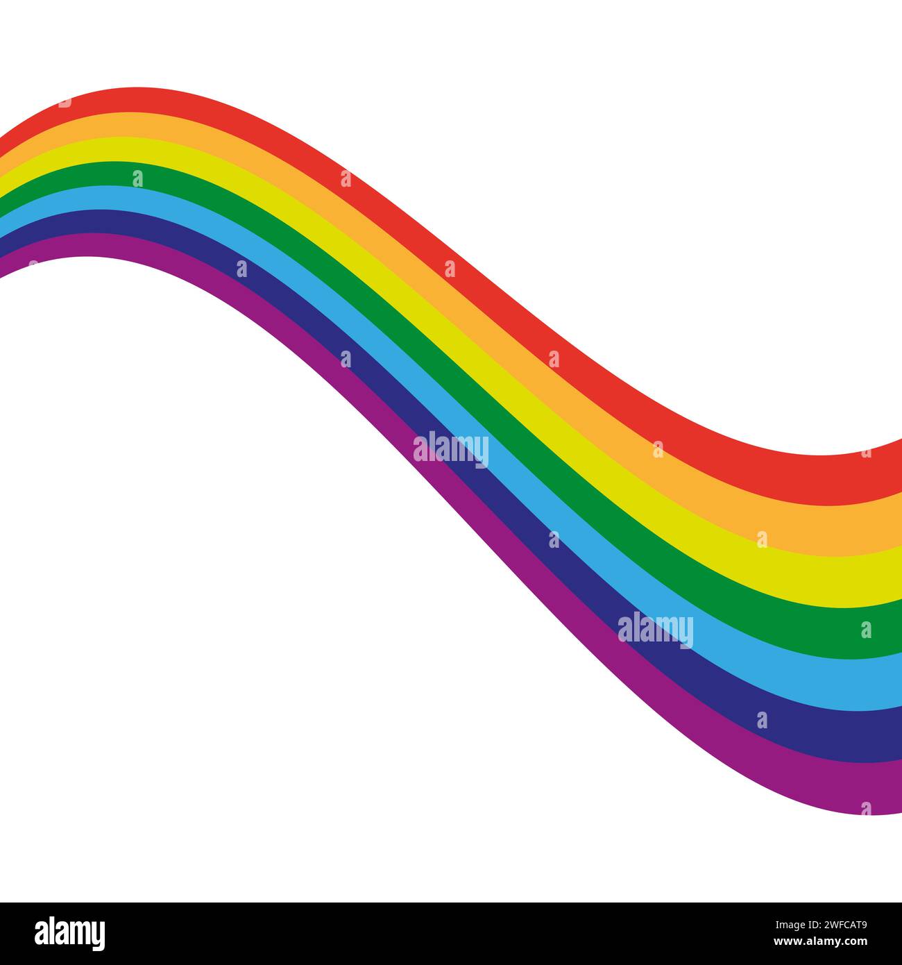 Line art wavy rainbow. Wave pattern. Vector illustration. EPS 10 Stock ...