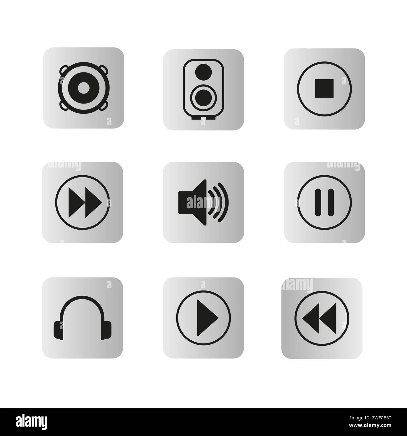 Infographic with audio icons. Audio radio app. Vector illustration. EPS ...