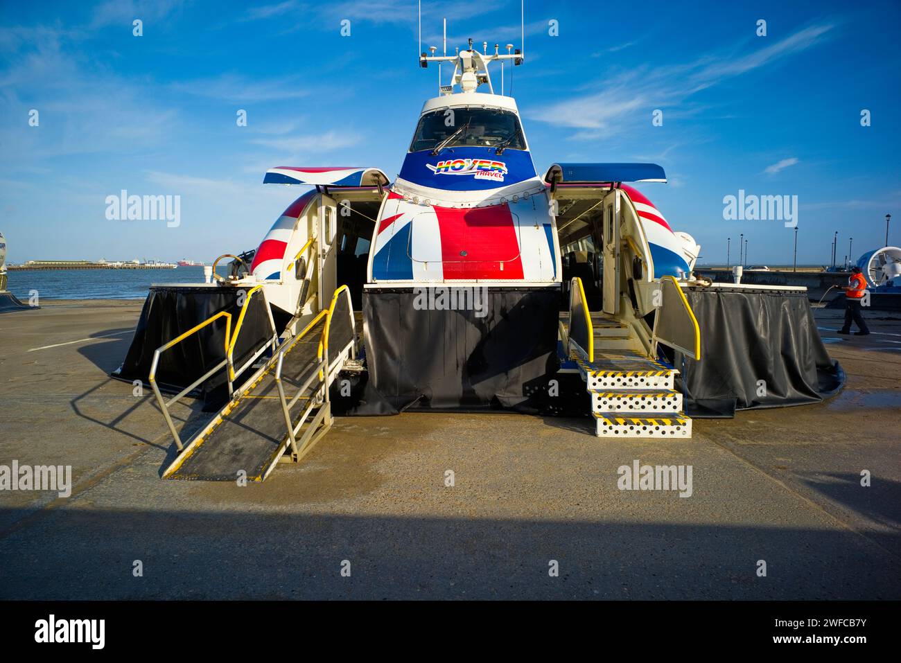 Hovercraft Solent Flyer at its Ryde base on the Isle of Wight Stock ...
