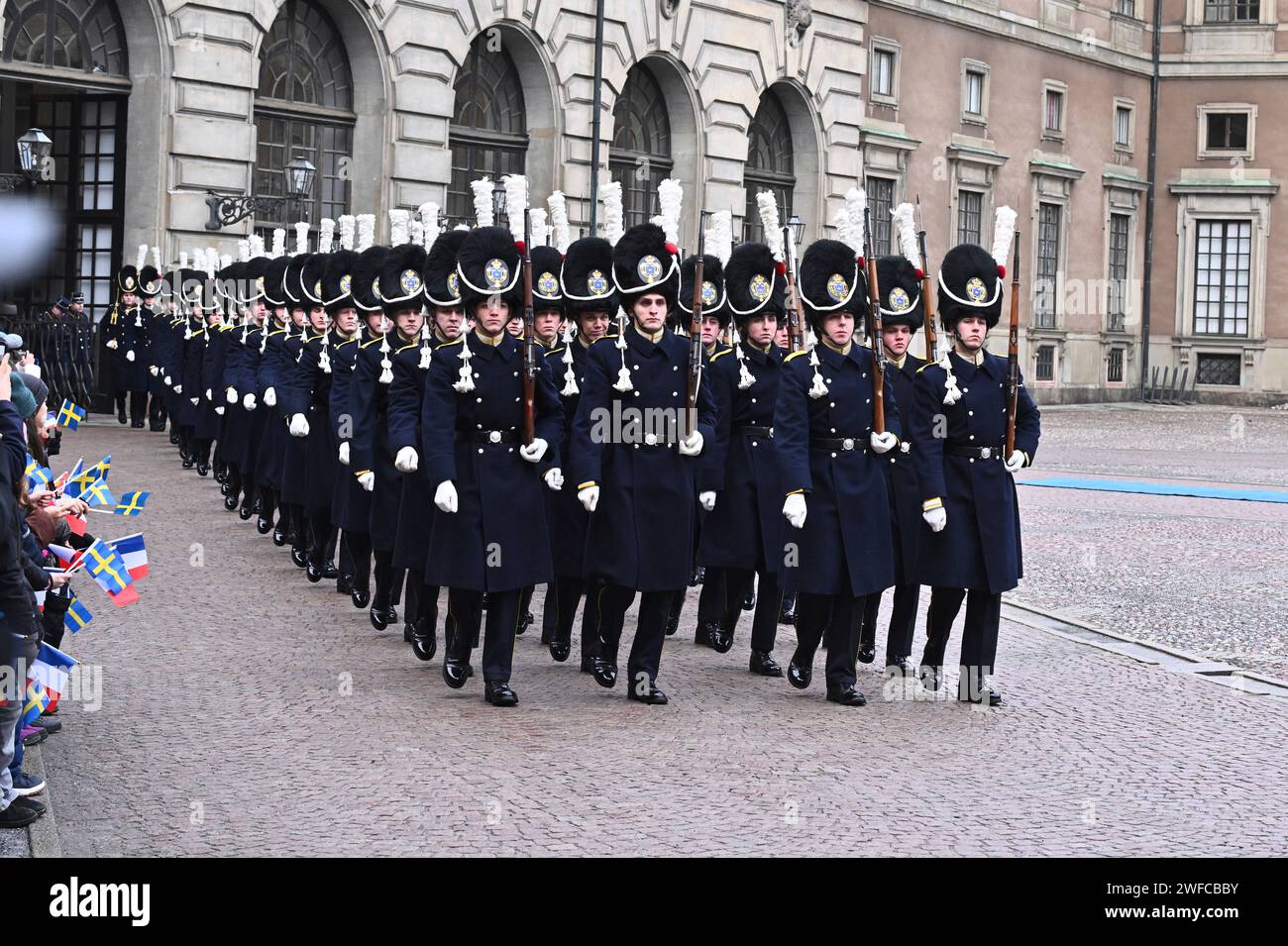 The Grenadier Guards of the Life Guards at the Royal Palace in Stockholm, Sweden, Tuesday Jan ...
